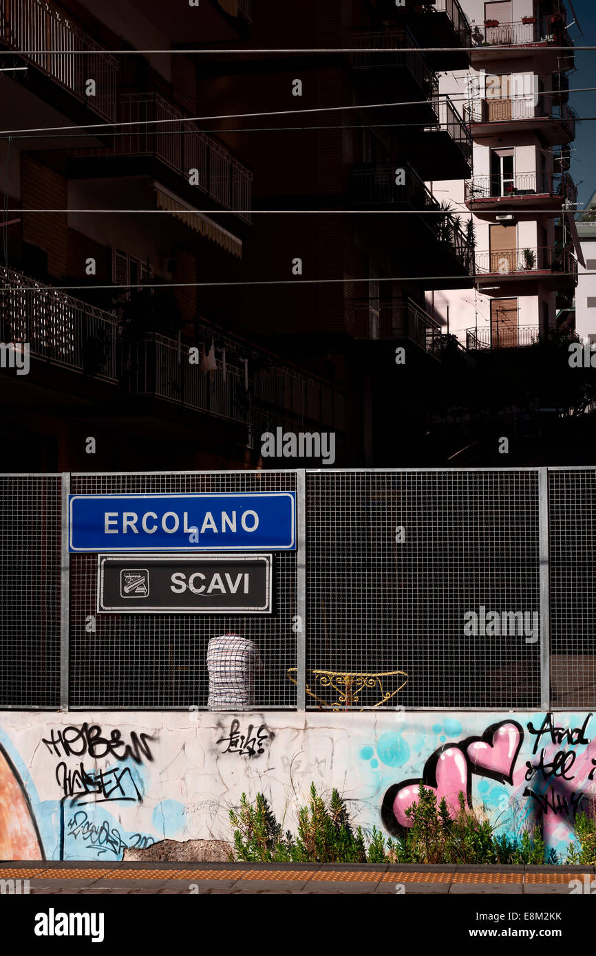 Ercolano Train Station, Italy Stock Photo - Alamy