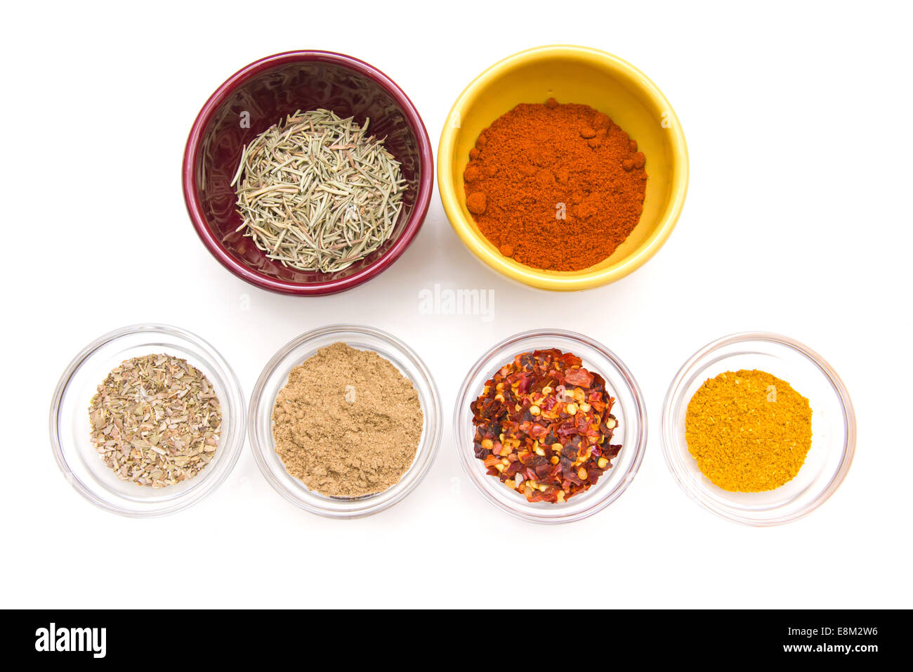 Herbs spices from above Cut Out Stock Images & Pictures - Alamy