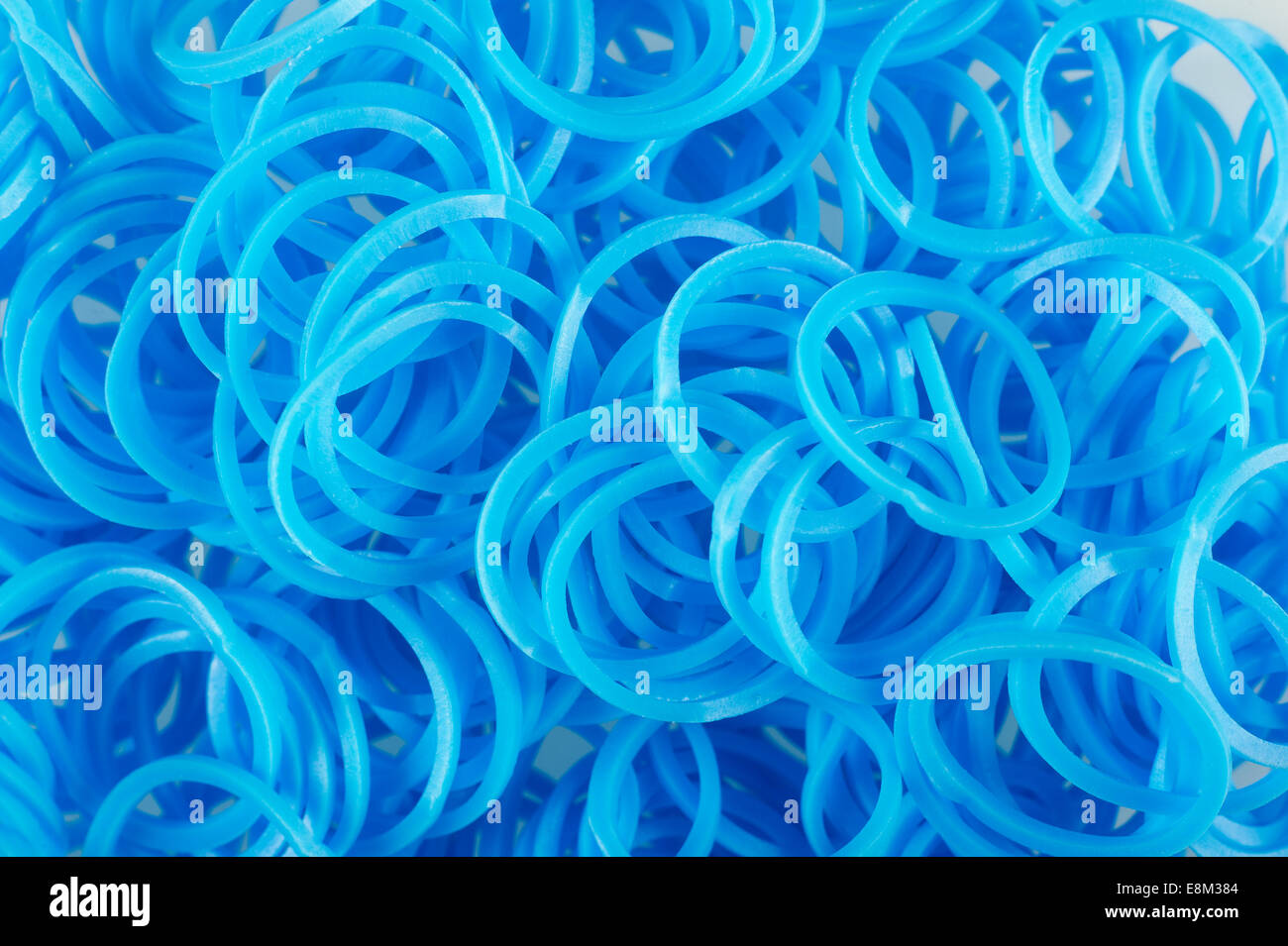Bright blue Loom Bands. Detail. Close up Stock Photo - Alamy