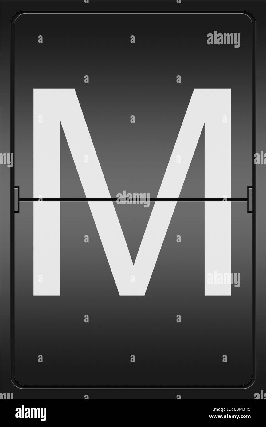 Illustration of a mechanical leter indicator showing the letter M Stock ...