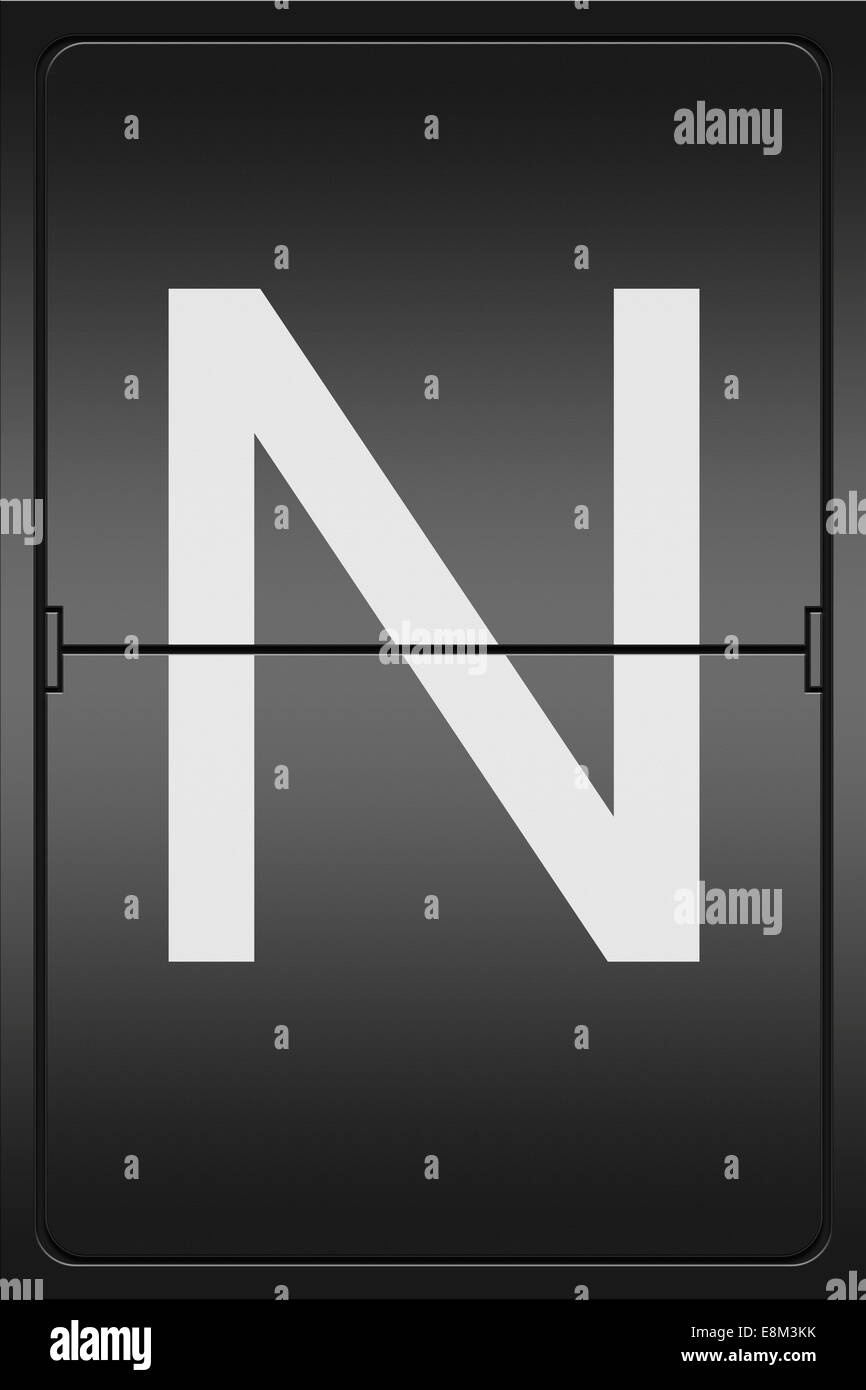Illustration of a mechanical leter indicator showing the letter N Stock ...