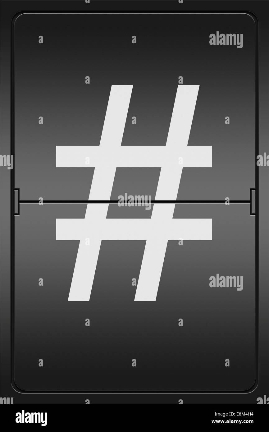 Illustration of a mechanical leter indicator showing the hash key sign ...