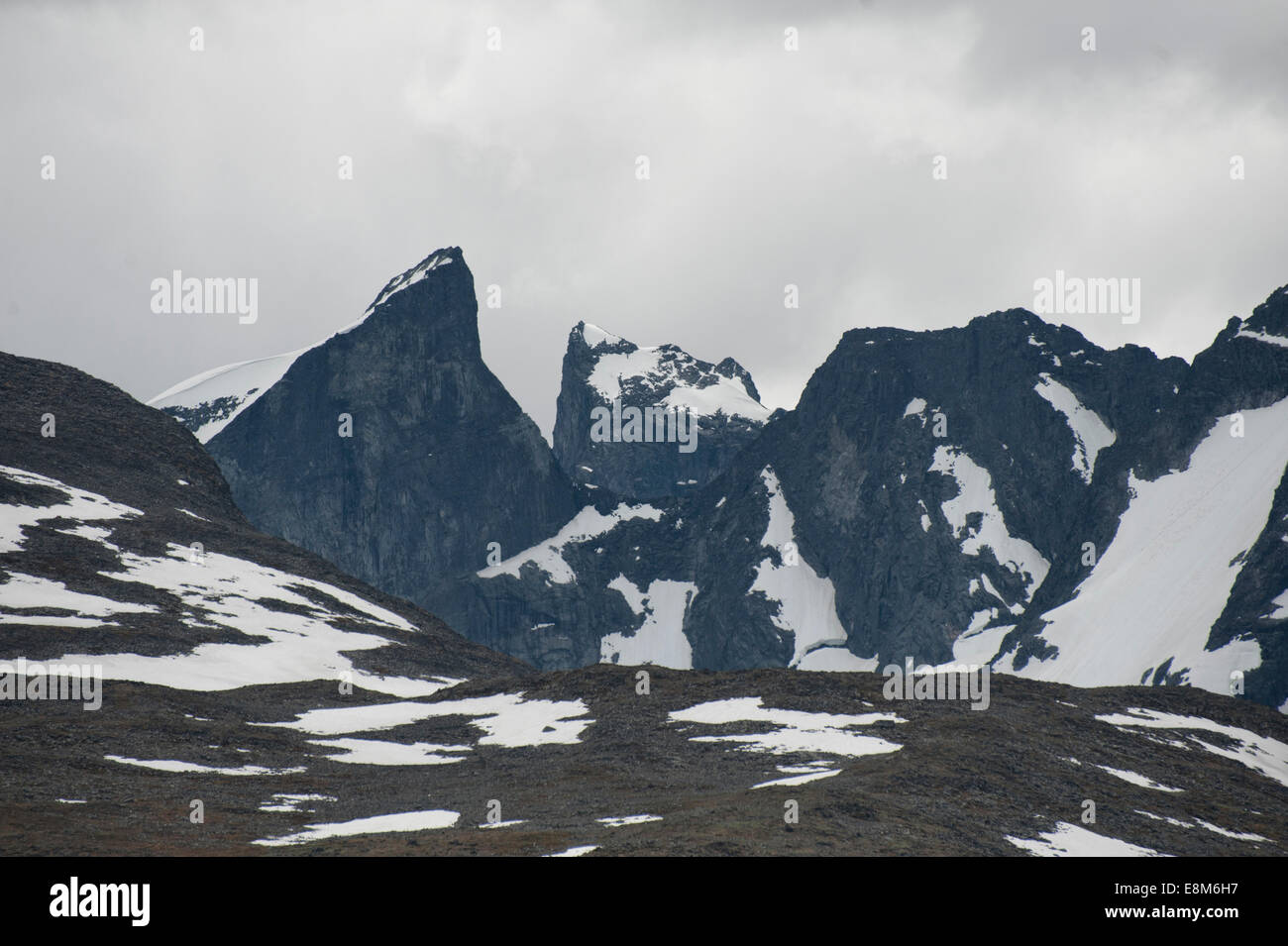 The Hurrungane mountain range in Norway, located in Jutenheim National ...