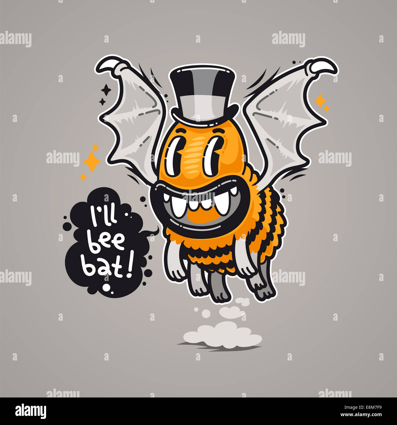 Cartoon Monster I'll Bee Bat Stock Photo - Alamy