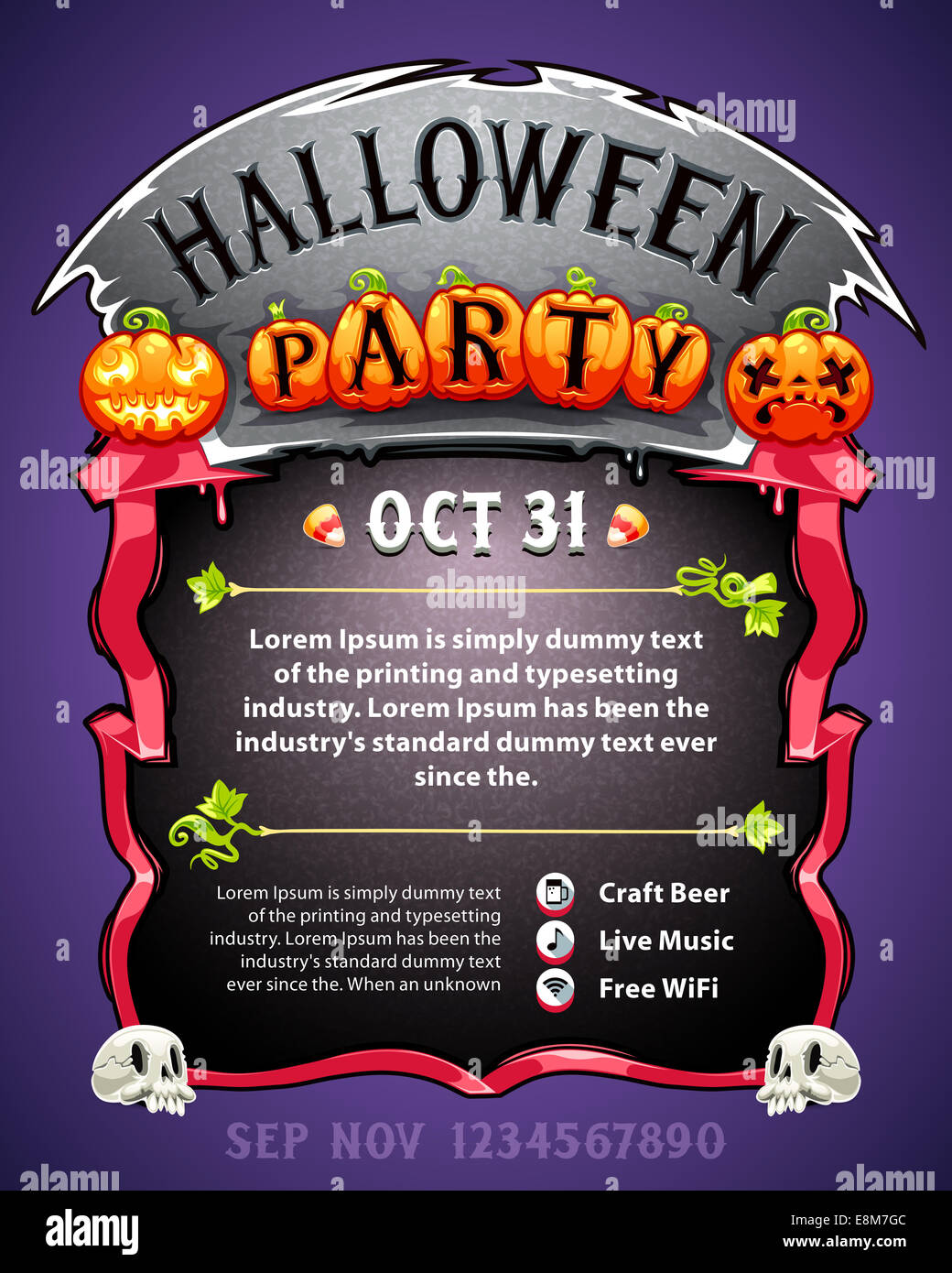 Halloween Party Poster Stock Photo - Alamy