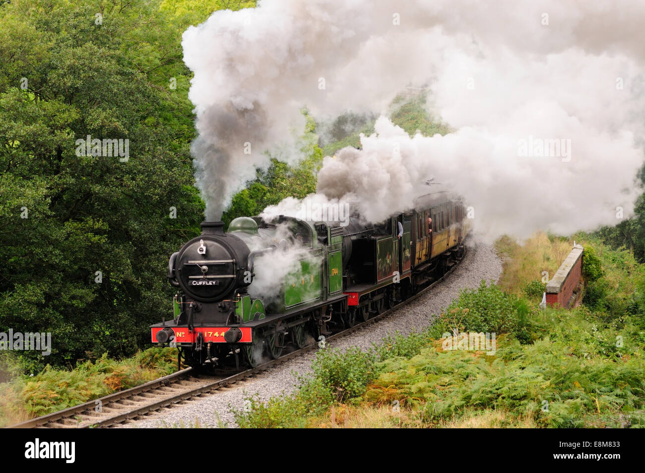 Steam train climbing 1 in 49 gradient on the North Yorkshire Moors ...