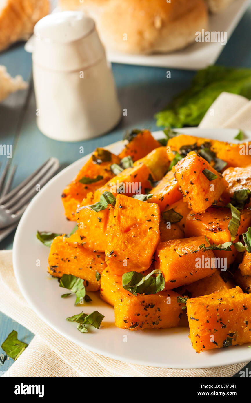 Organic Baked Butternut Squash with Herbs and Spices Stock Photo - Alamy