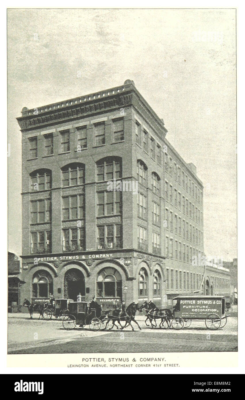 This 1893 illustration depicts the Pottier, Stymus & Company building ...