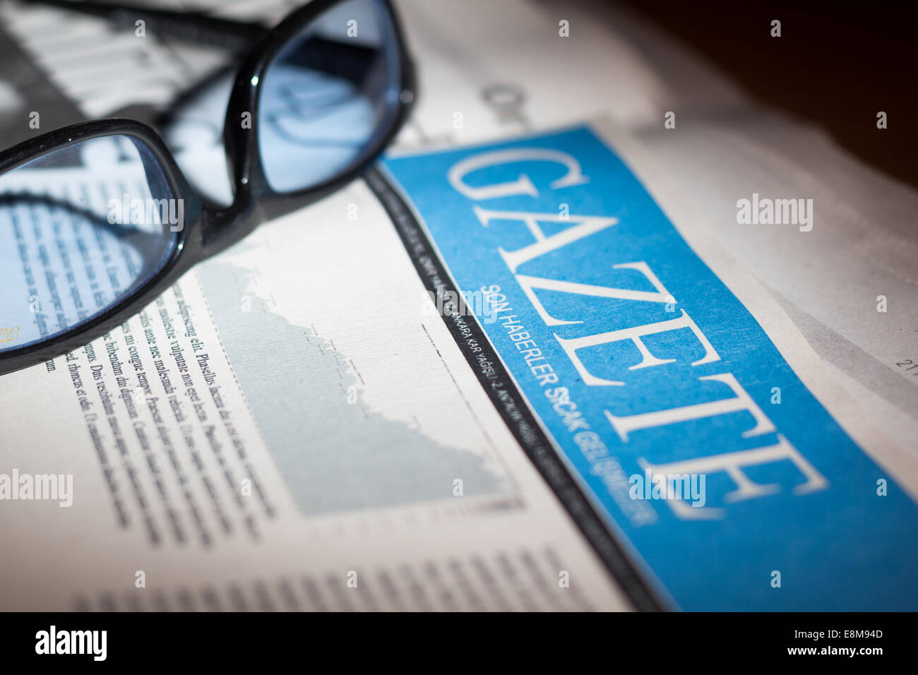 Turkish newspaper with very shallow depth of field - Specially designed ...