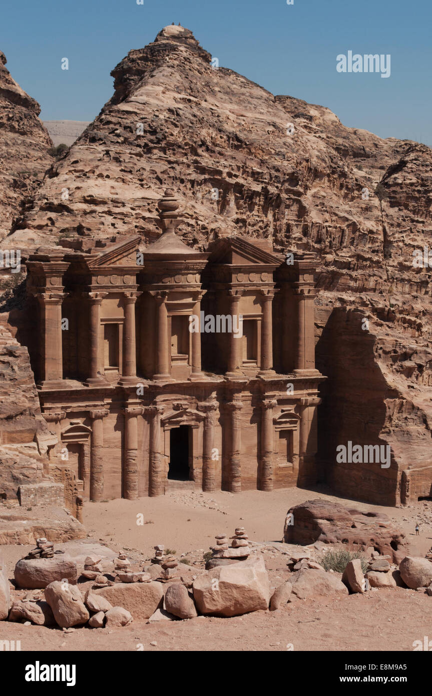 Petra: Jordanian landscape with view of the Monastery (Ad Deir or El ...