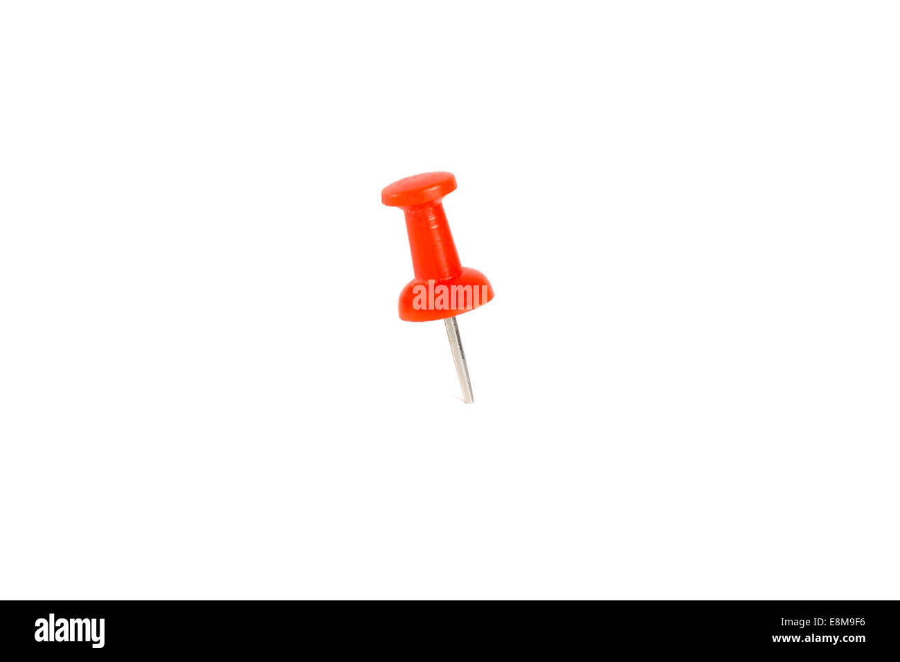 Red pin on white background Stock Photo - Alamy