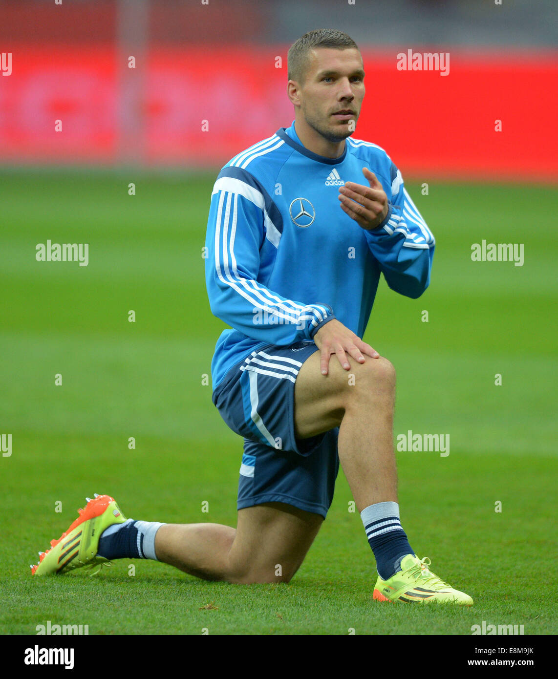 Warsaw, Poland. 10th Oct, 2014. Lukas Podolski of Germany during a ...