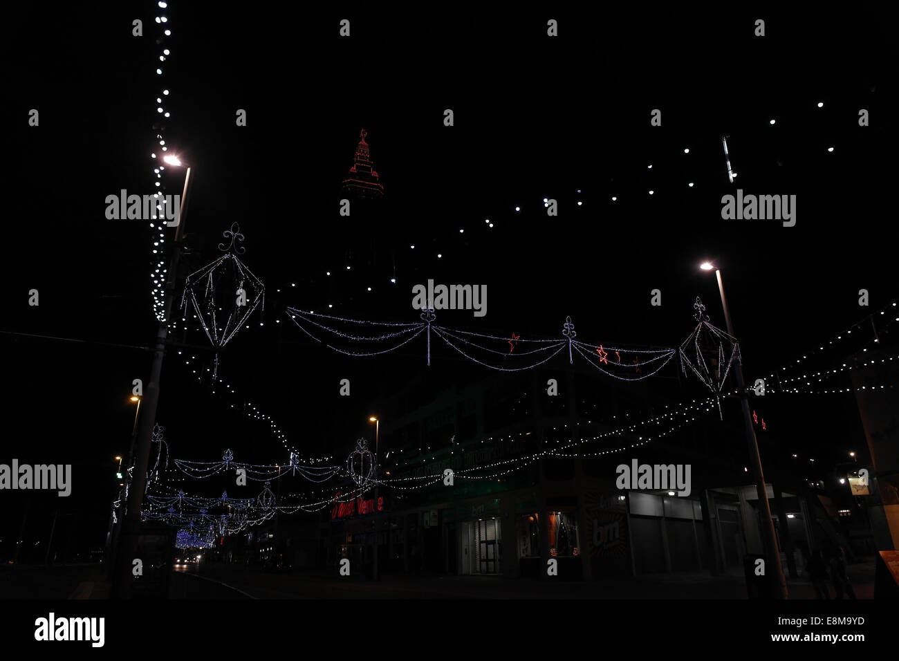 1 blue lights blackpool tower standing rising centre background hi-res ...