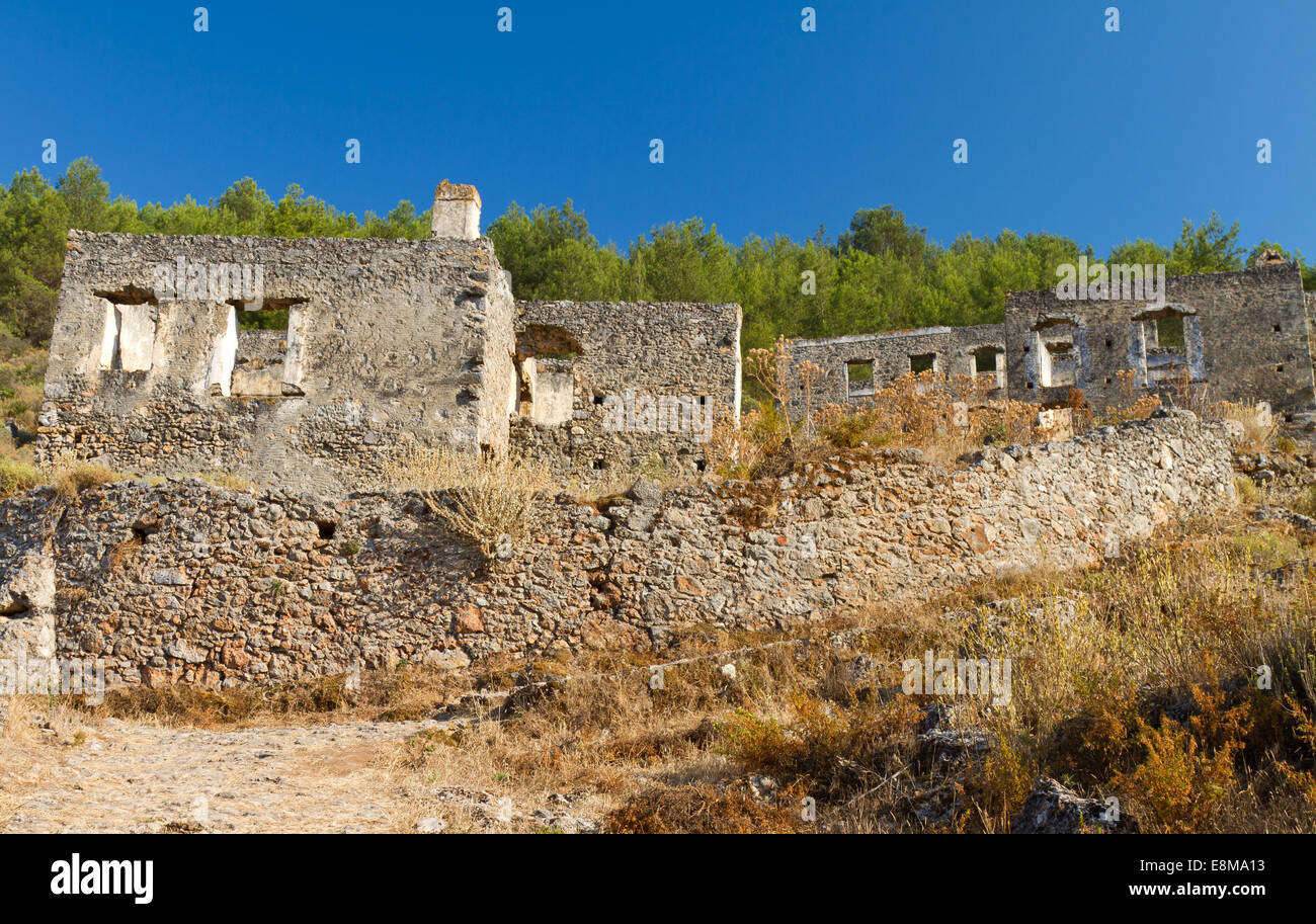 Ruins Kayakoy Fethiye Stock Photo - Alamy