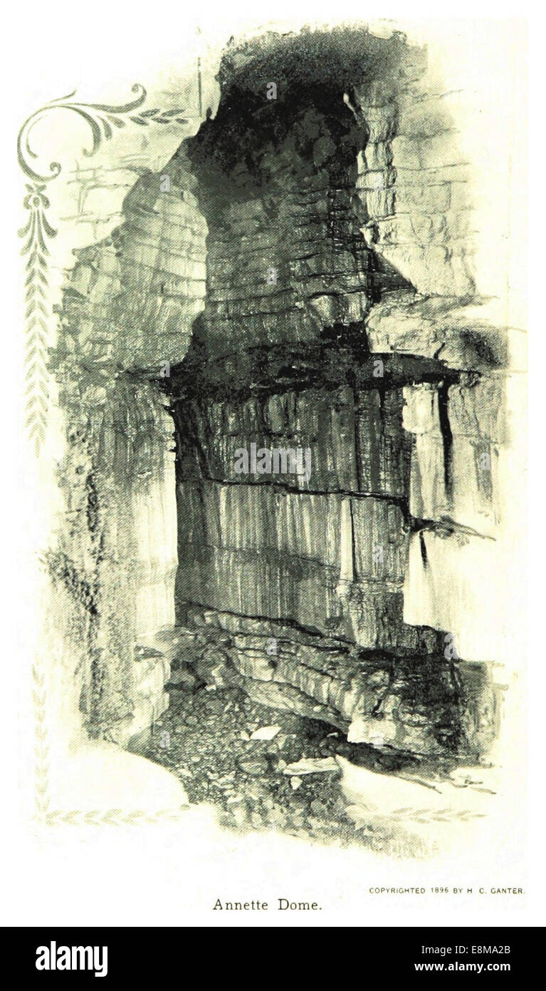 This vintage illustration shows Annette Dome, a prominent geological ...