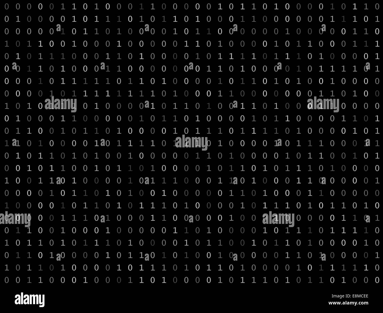 Blink binary code screen black Stock Photo - Alamy