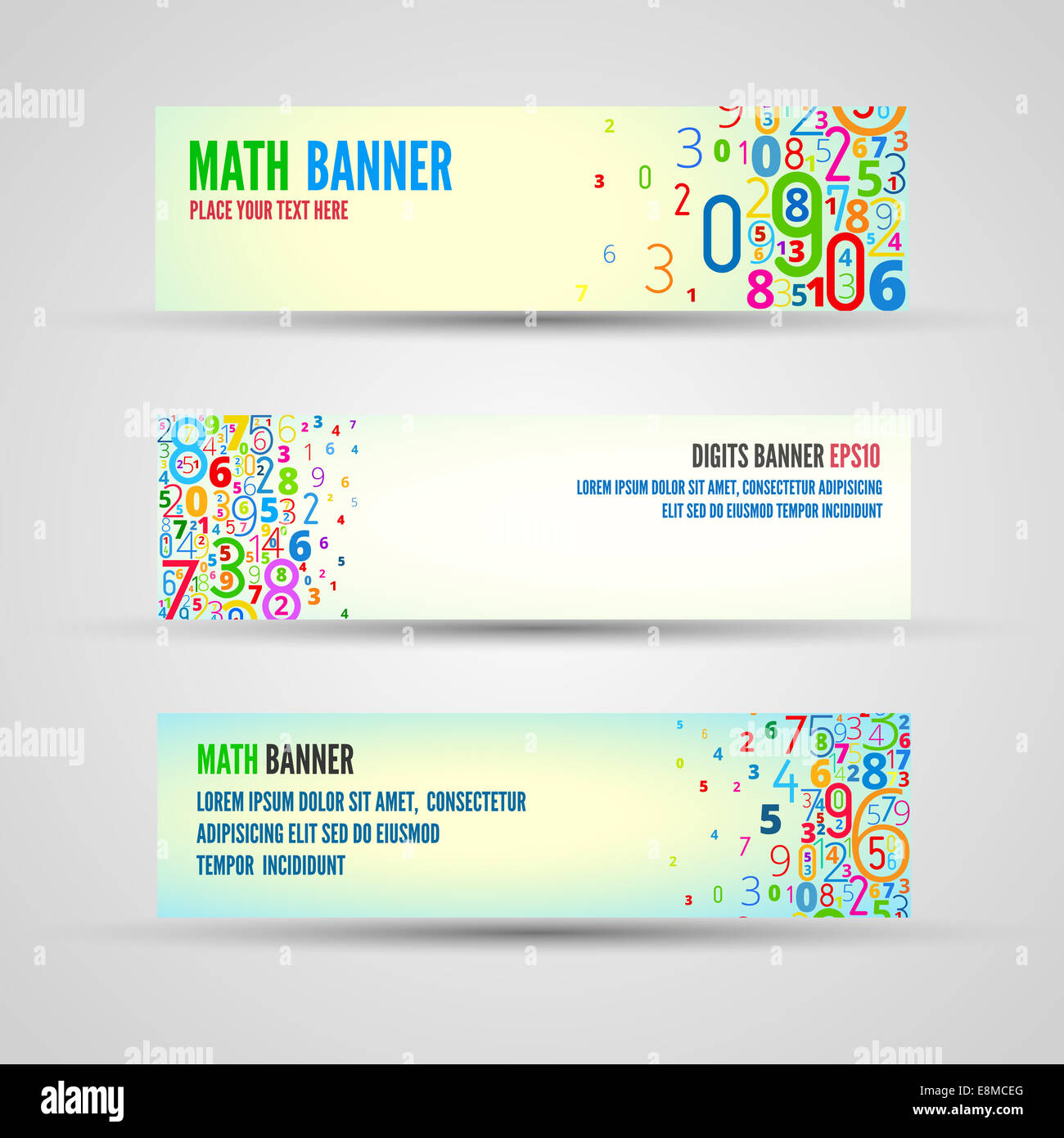 Vector banners from numbers Stock Photo - Alamy