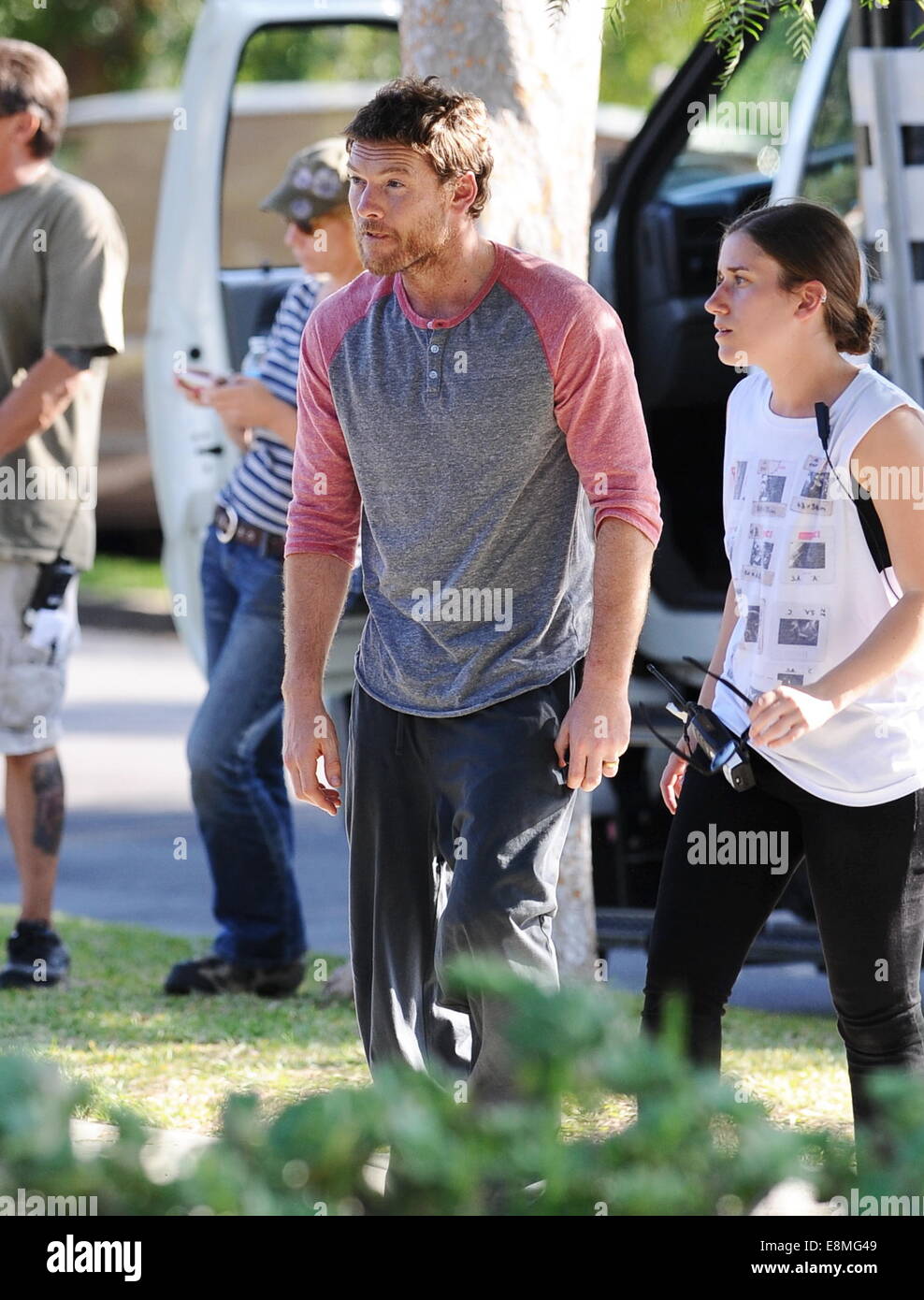 Cast members on the set of 'Cake' Featuring: Sam Worhtington Where: Los ...