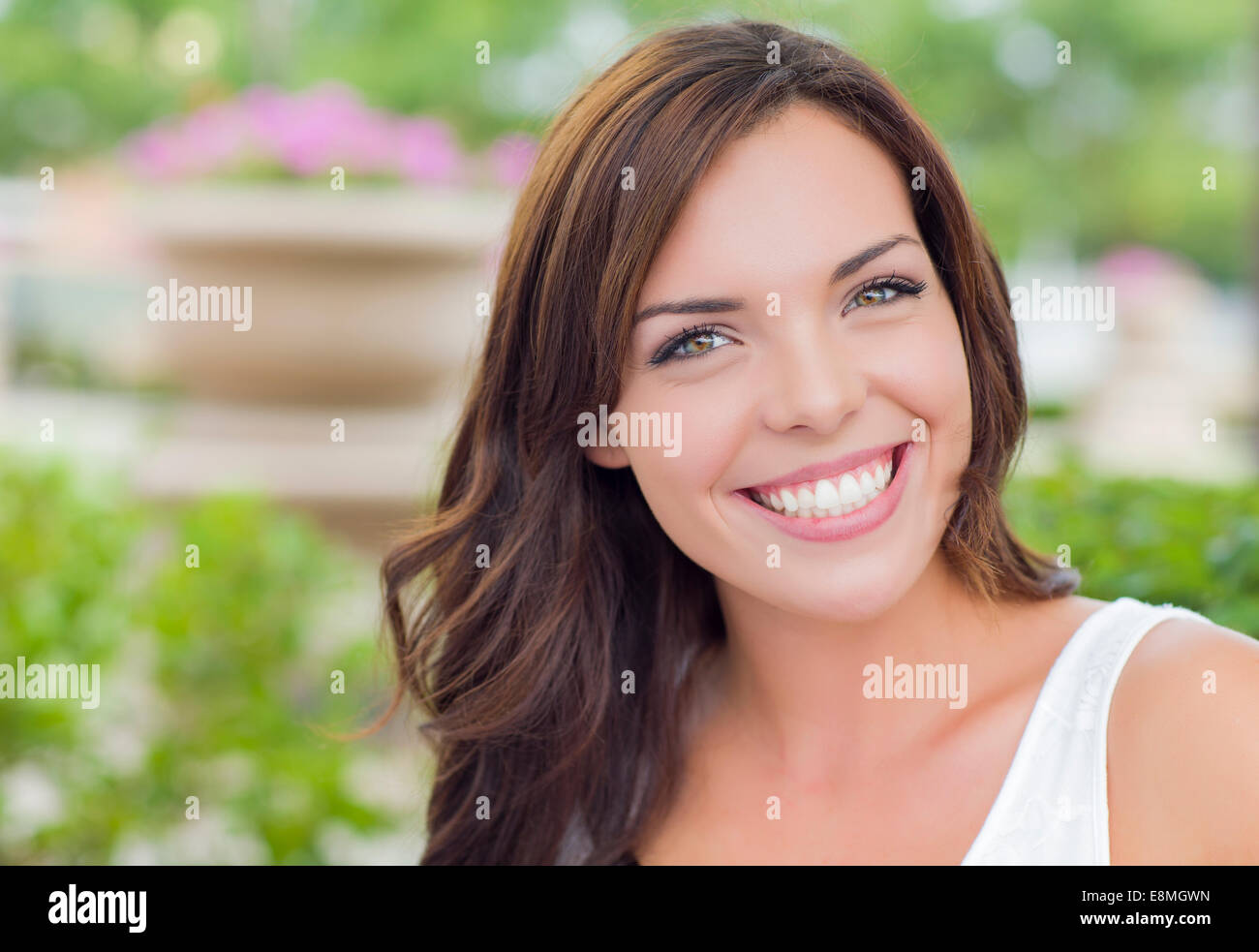 Pretty Mixed Race Girl Portrait Outdoors at the Park Stock Photo - Alamy