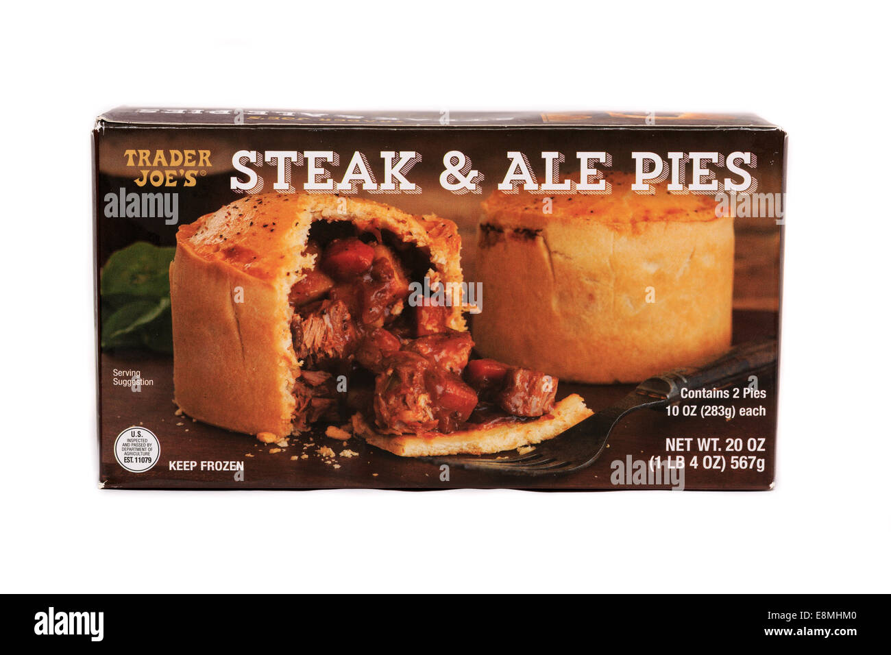 Trader Joe's Frozen Prepared Steak & Ale Pies Stock Photo - Alamy