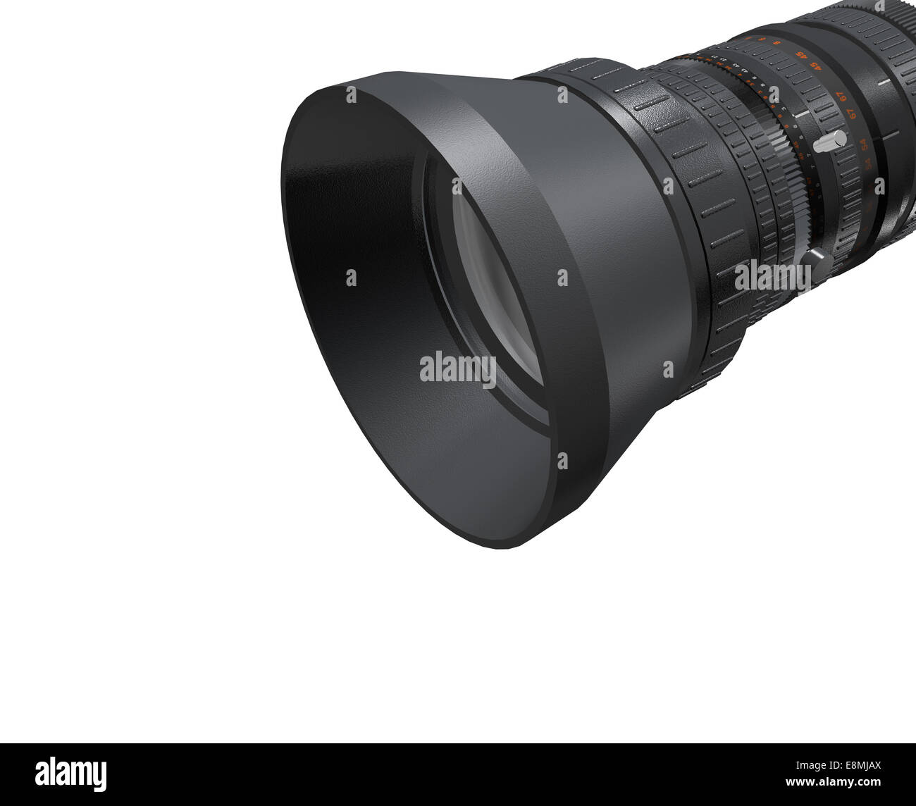 The camera lens on white background Stock Photo - Alamy