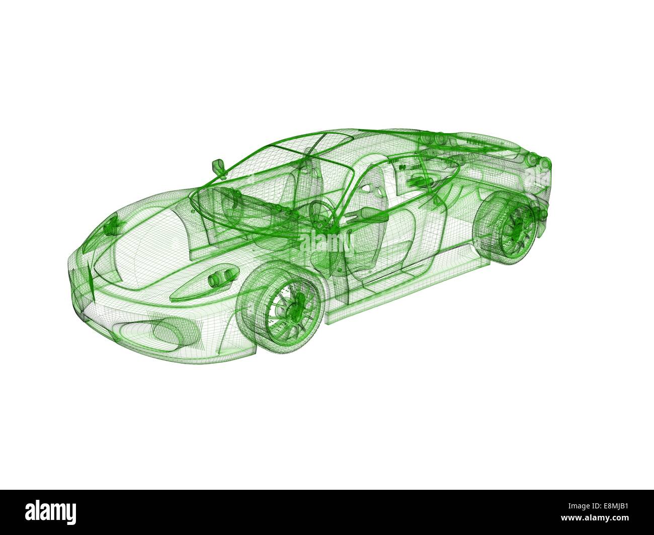 mesh car model on white background Stock Photo - Alamy