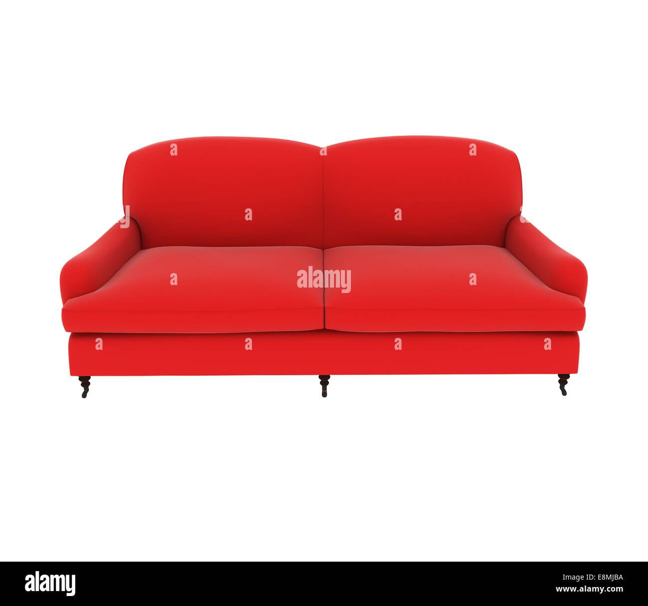red cloth sofa on white background Stock Photo - Alamy