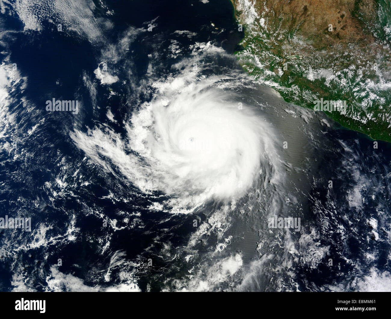 June 12, 2014 - Satellite view of Tropical Cyclone Cristina churning ...