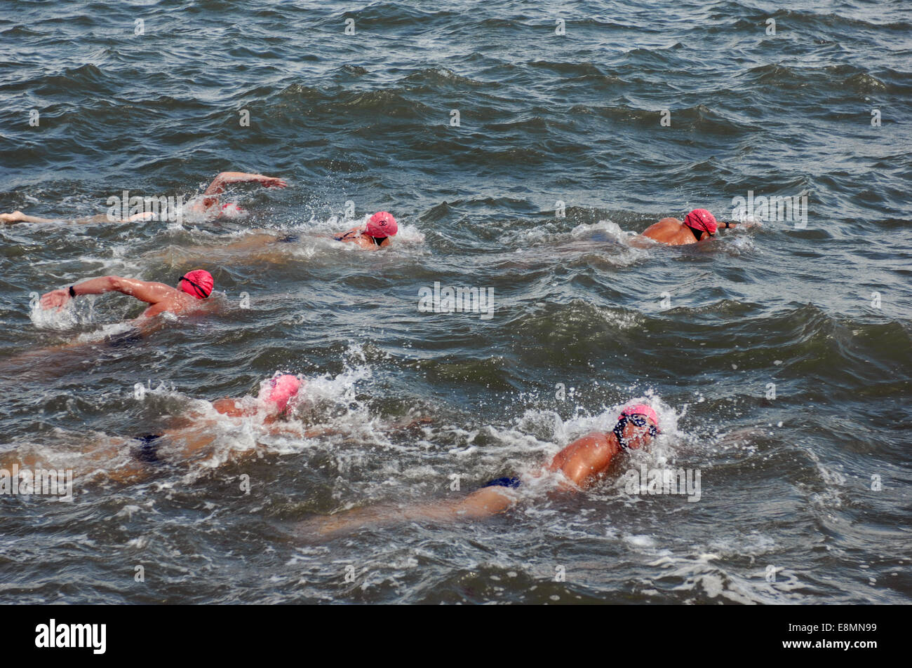 Ocean swimmers of the coast of Brighton, Victoria, Australia Stock ...
