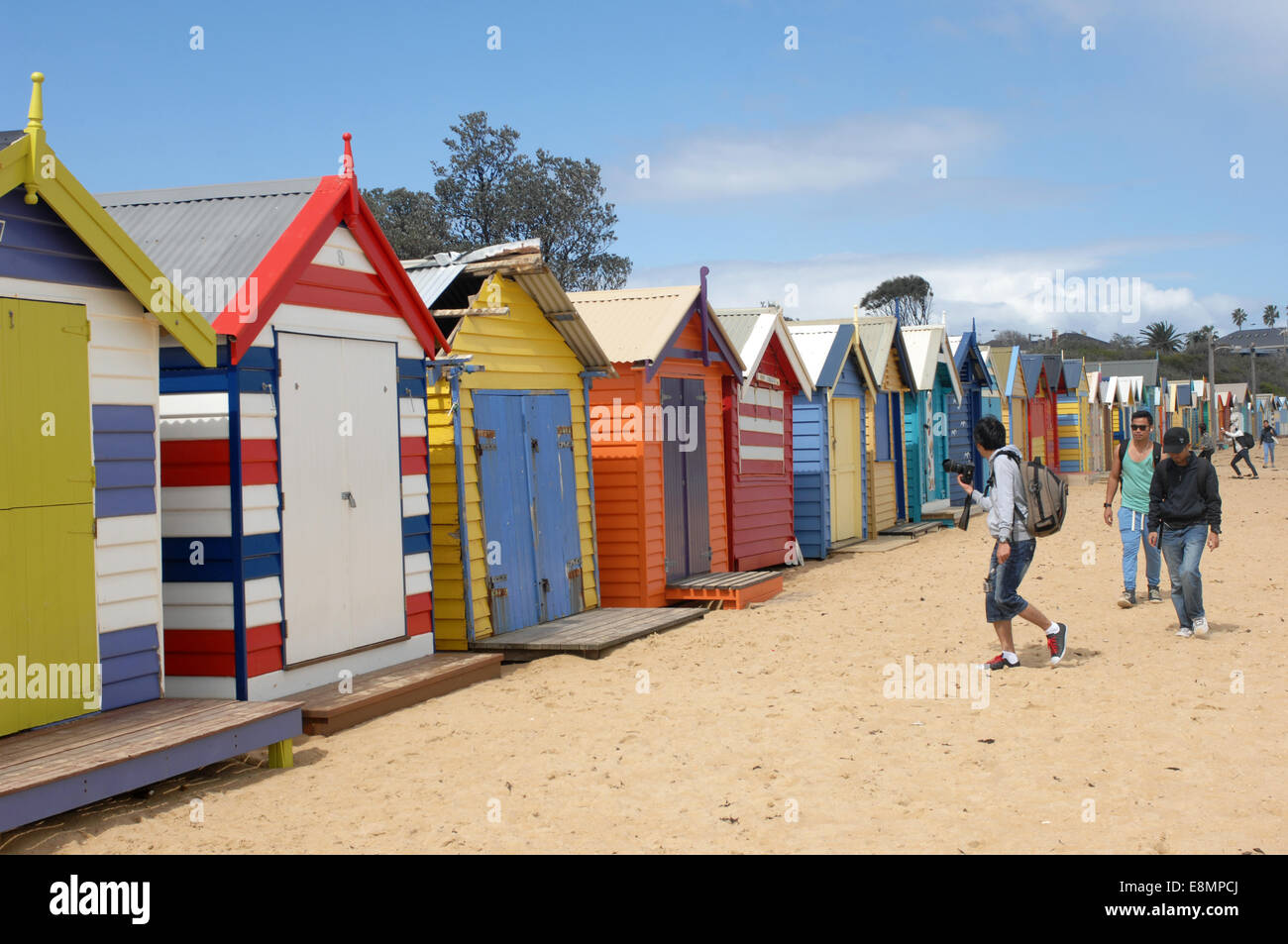 Colourful beach huts, Brighton, Melbourne, Victoria, Australia Stock ...