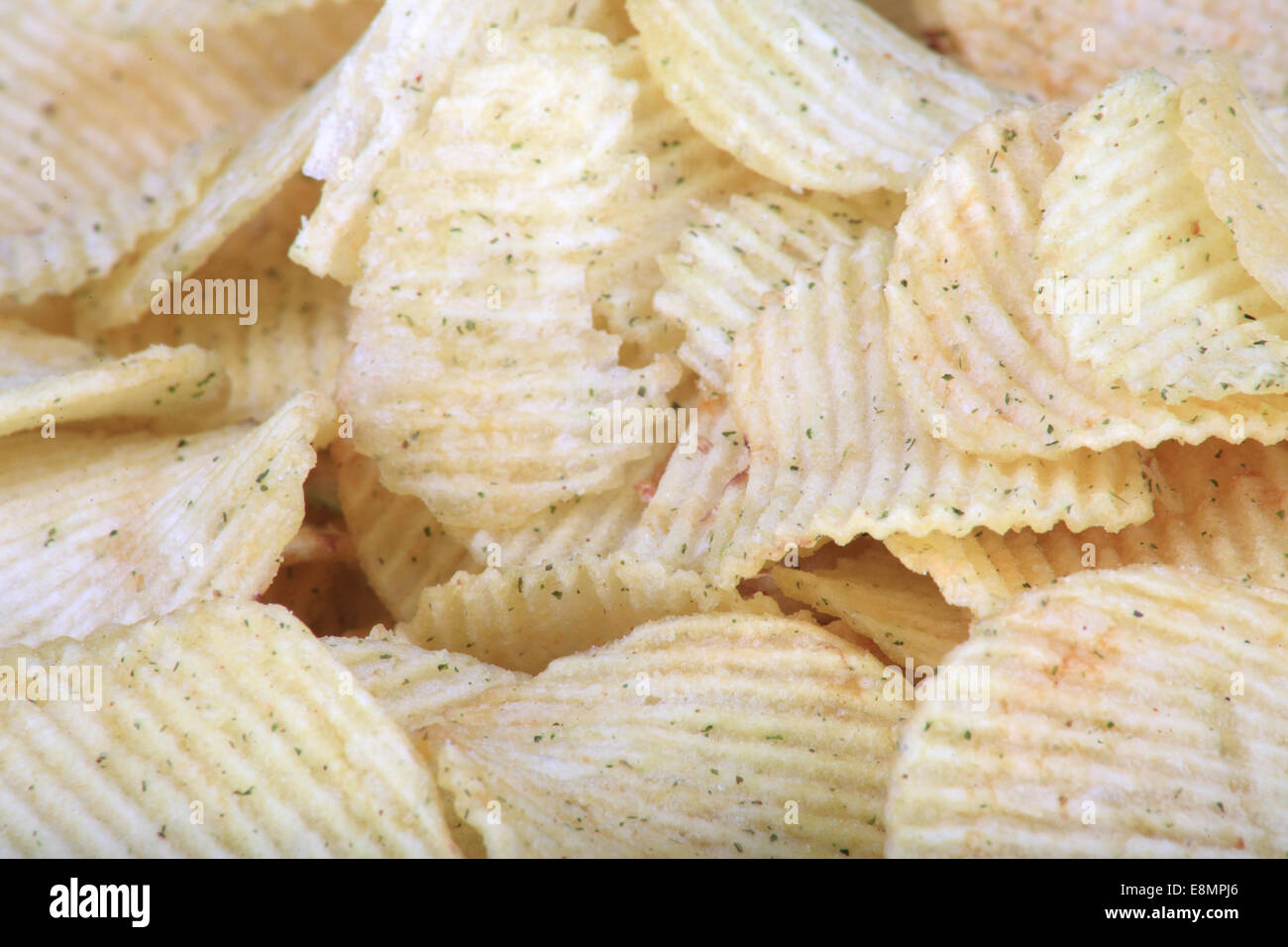 many of potato chips horizontal texture Stock Photo - Alamy