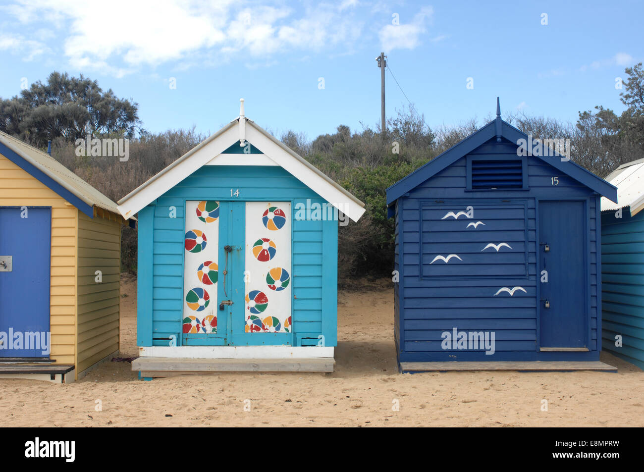 Colourful beach huts, Brighton, Melbourne, Victoria, Australia Stock ...