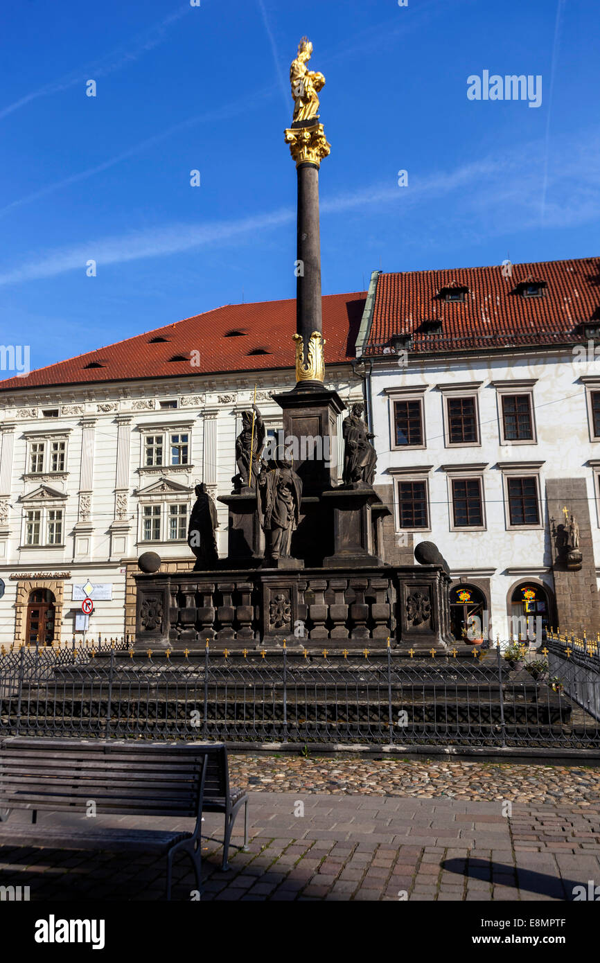 Plague Column of the Virgin Mary, Republic Square, Pilsen, Bohemia ...
