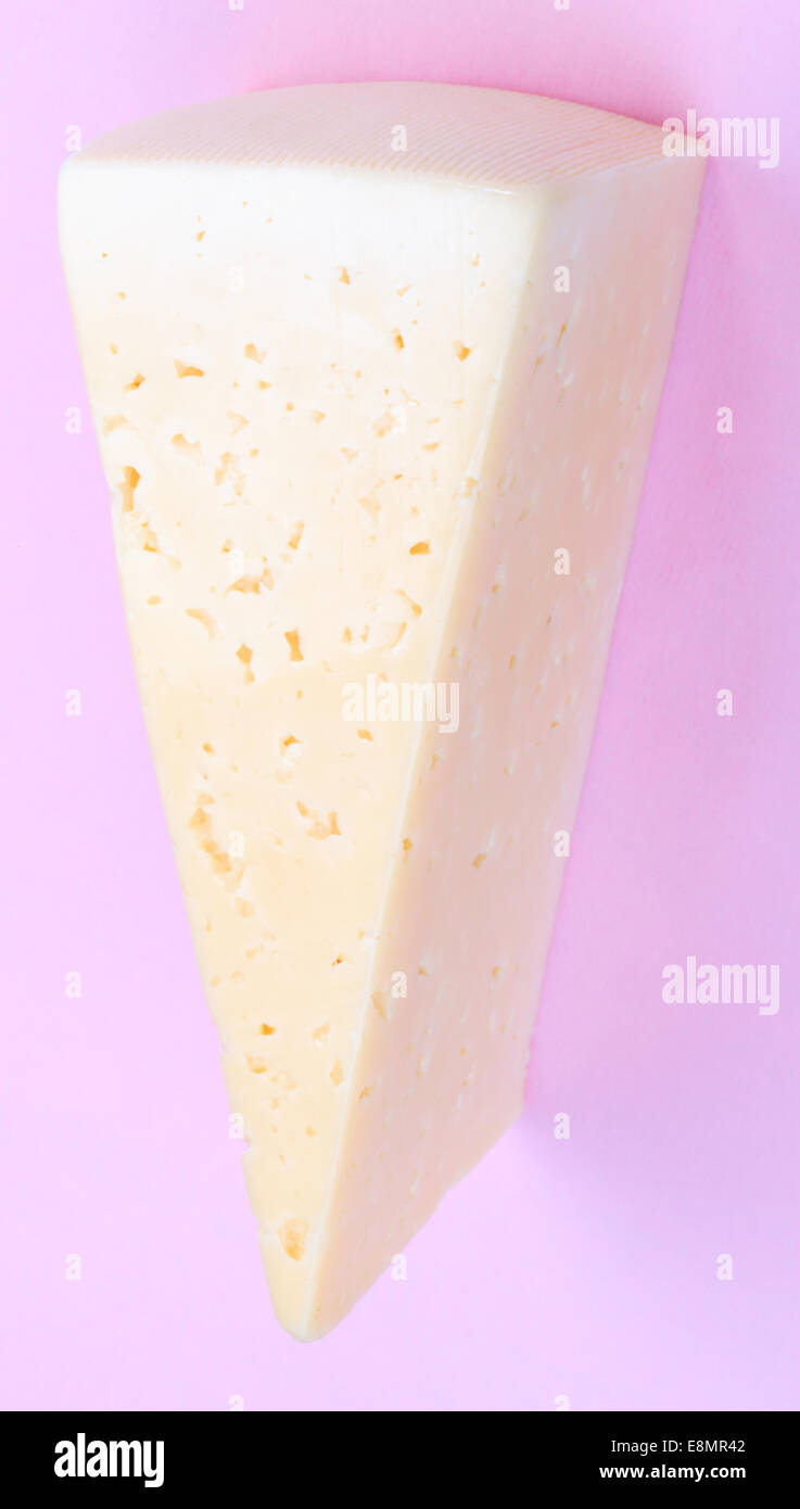 Cheese on Pink Background Stock Photo - Alamy