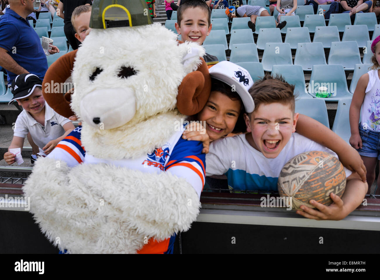 Sydney, AUSTRALIA - October 11, 2014: Greater Sydney Rams mascot "Rambo ...