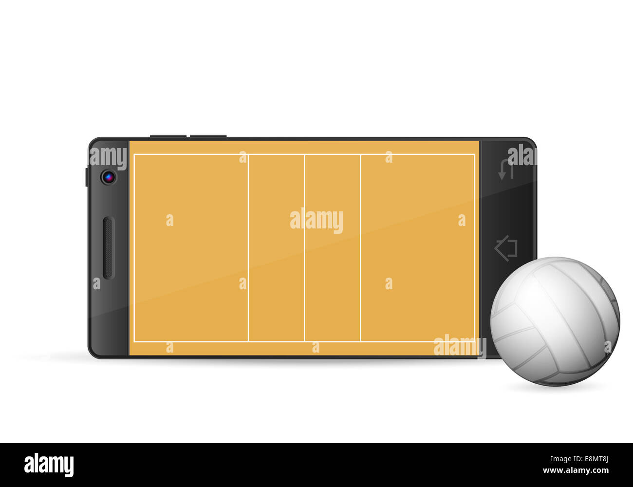 Smart phone volleyball on a white background. Vector illustration Stock ...