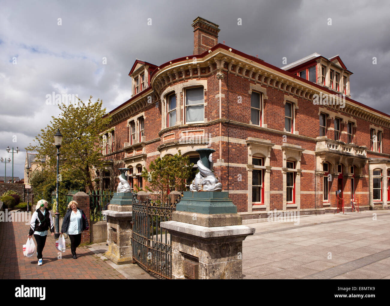 UK, England, Devon, Barnstaple The Square, Town Museum in old library ...