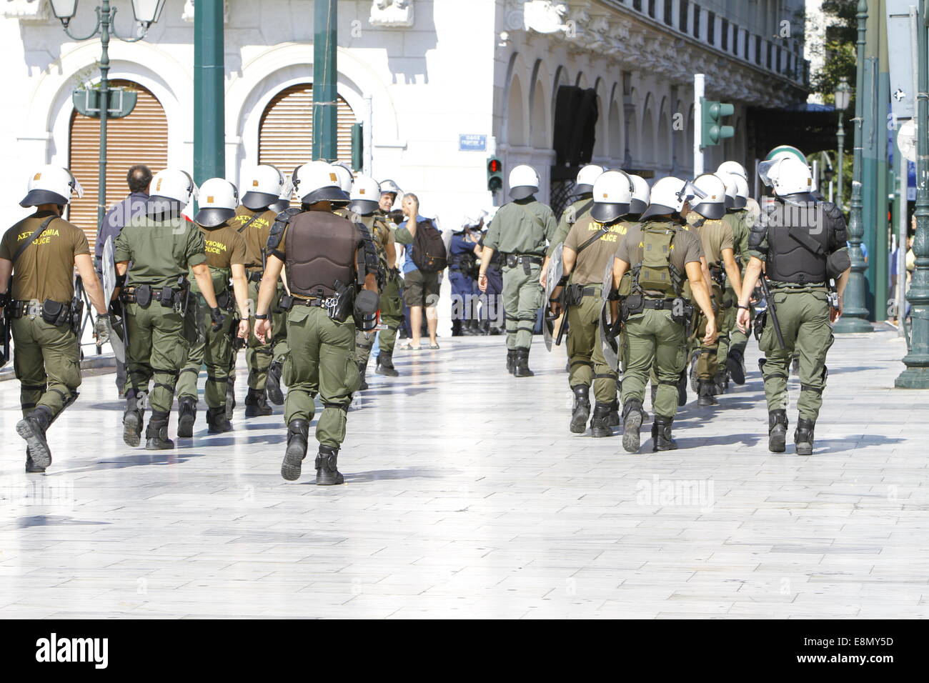 Athens, Greece. 11th October 2014. Greek police officers in riot gear ...