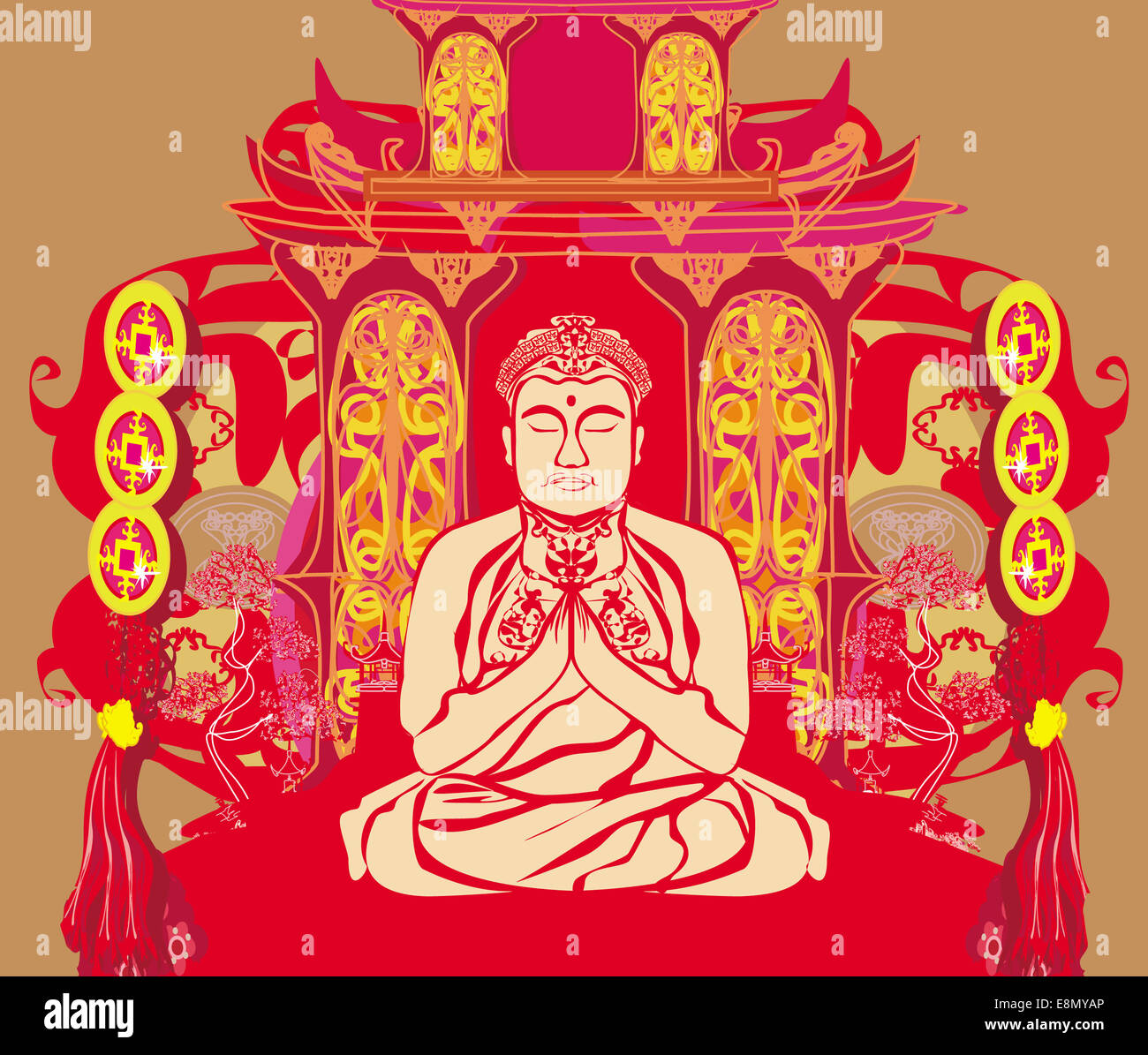 Buddha - abstract background, beautiful ornament card Stock Photo - Alamy
