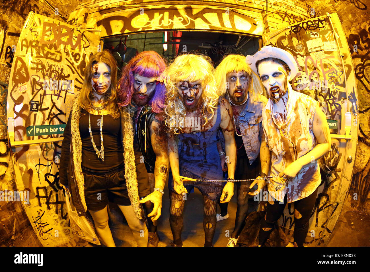 London, UK. 11th October 2014. Zombies invade London on World Zombie ...