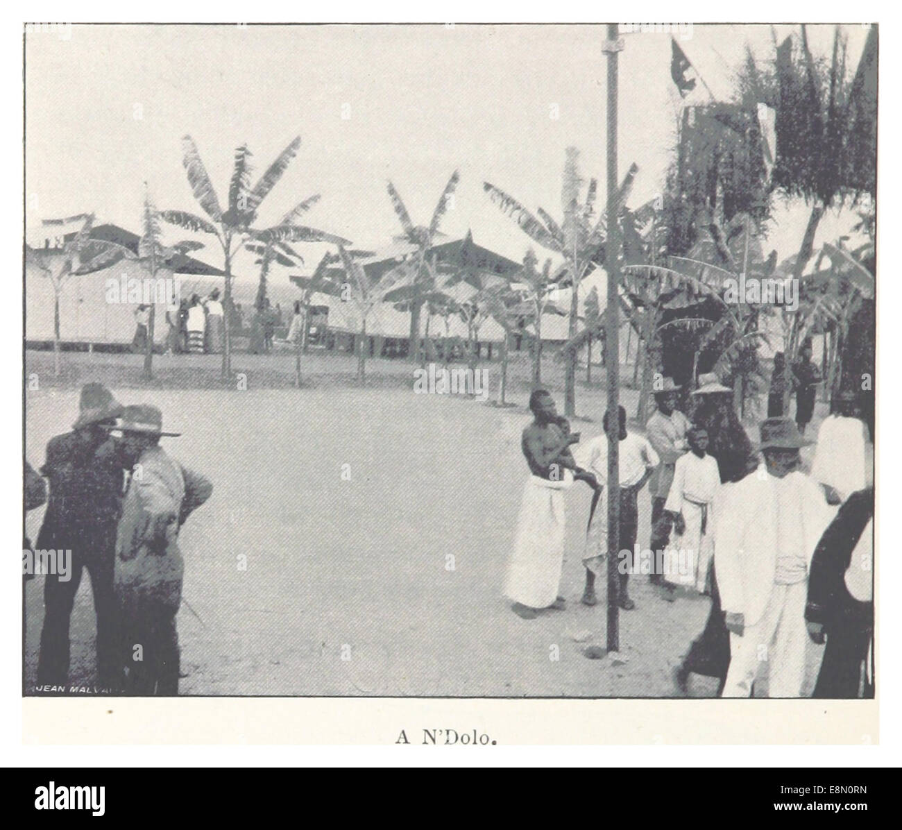 This vintage illustration depicts a map or scene from the region of N ...