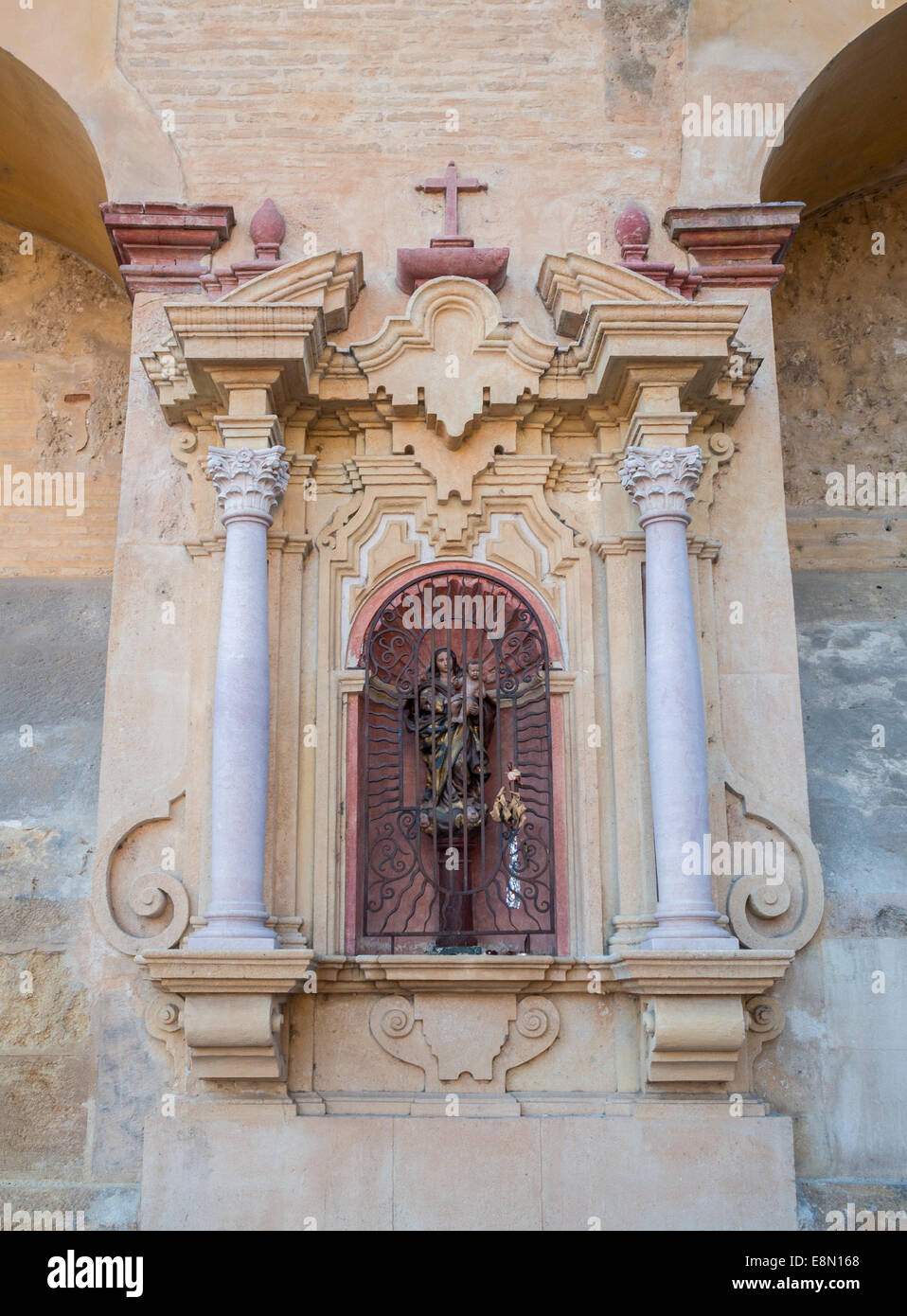 Mosque–Cathedral Virgin statue in the outside wall Stock Photo - Alamy