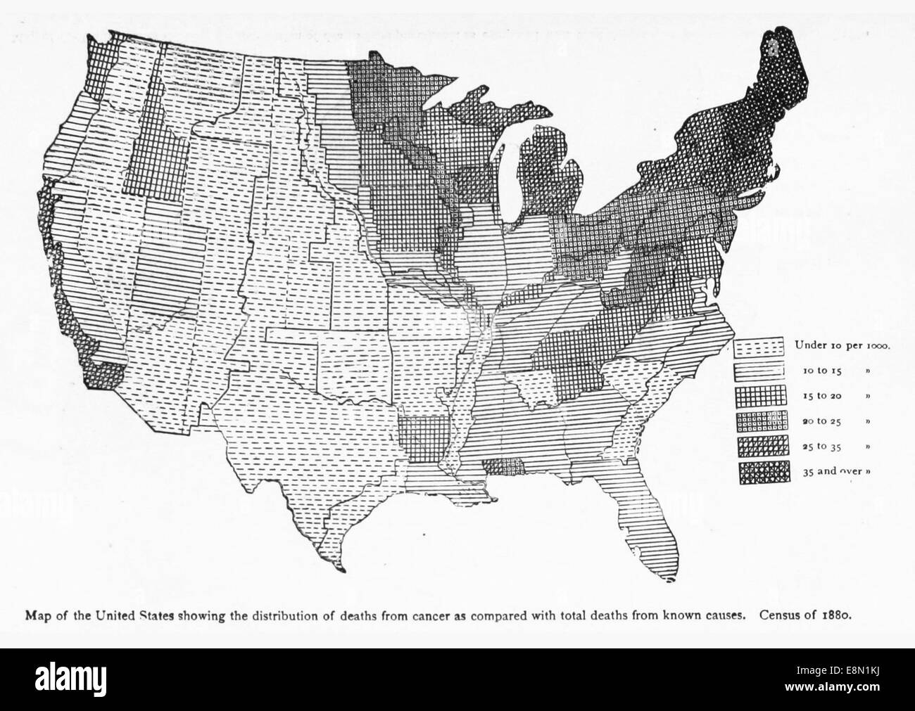 This 1887 illustration from the U.S. Census depicts a map illustrating ...