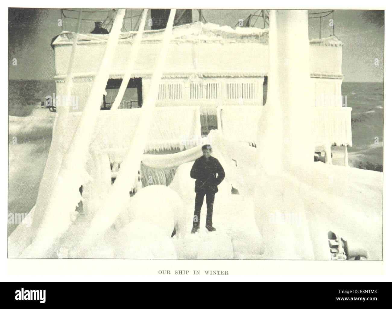 This 1897 publication from Finland illustrates a ship navigating ...