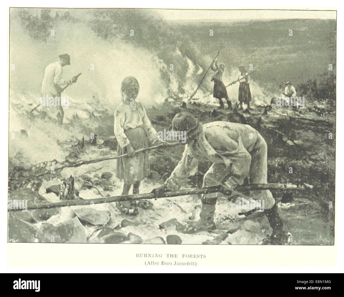 This 1897 illustration, after Eero Järnefelt, depicts the burning of ...