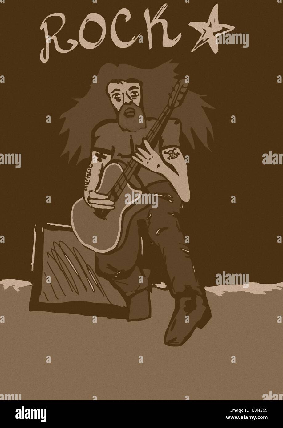 Rock singer cartoon hi-res stock photography and images - Alamy