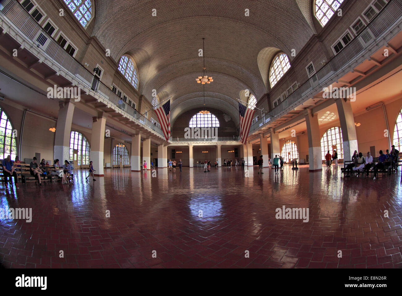 The Great Hall of Ellis Island National Monument New York Harbor Stock ...