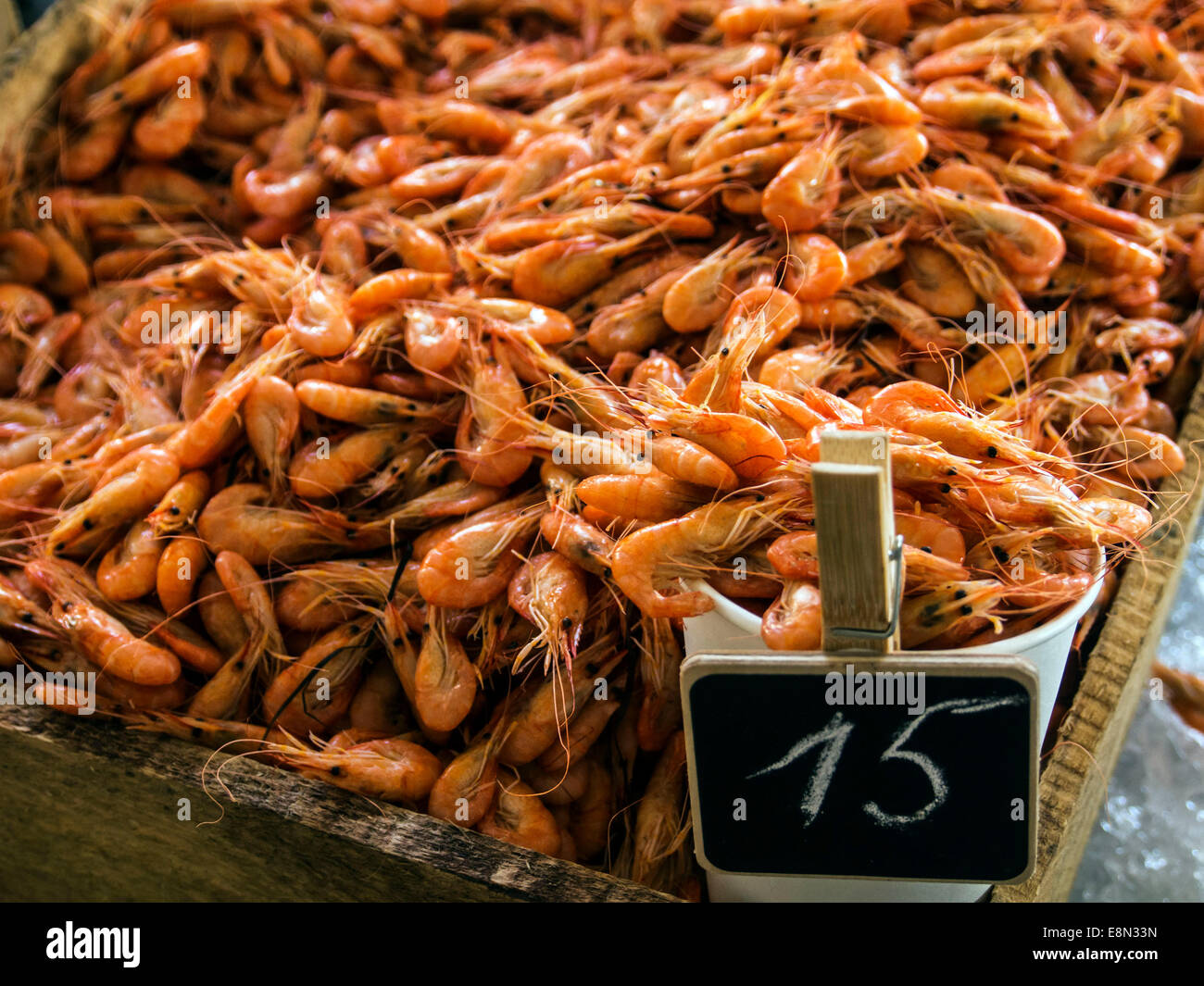 Kiev, Ukraine. 11th Oct, 2014. Boiled shrimp. -- Street food presented ...