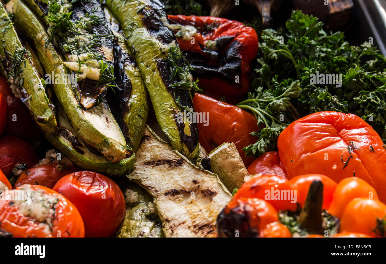 Kiev, Ukraine. 11th Oct, 2014. Roasted vegetables. -- Street food ...