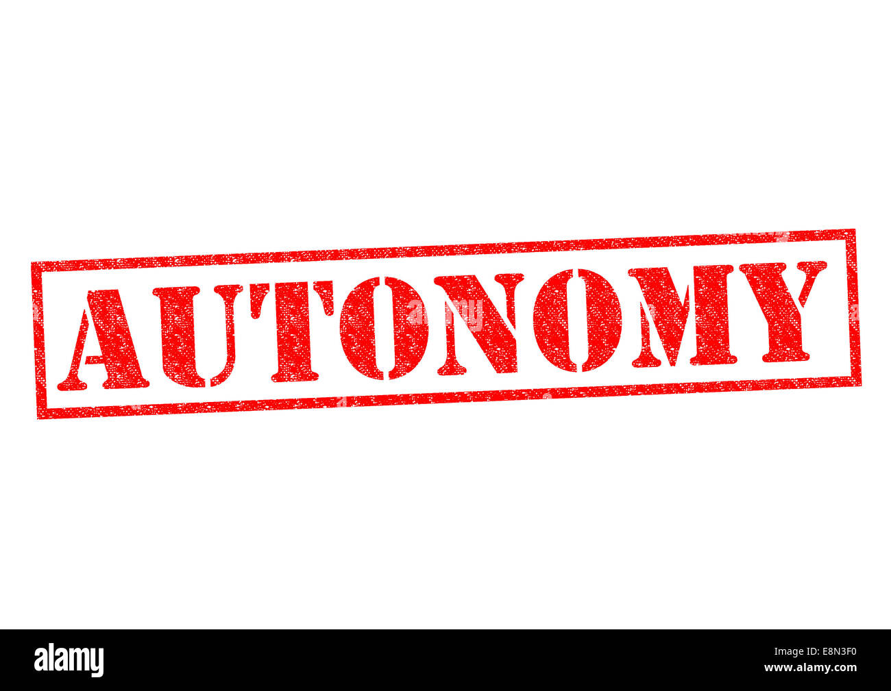 AUTONOMY red Rubber Stamp over a white background Stock Photo - Alamy